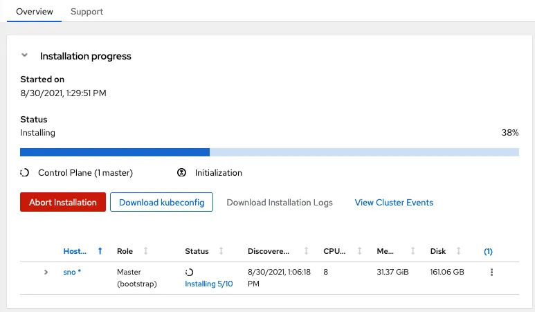 Visual Guide to Single Node OpenShift Deploy